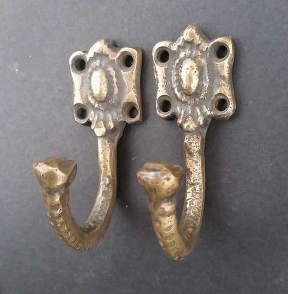 2 X Single Coat Hat Hooks Unique Antique Style Ornate - Etsy