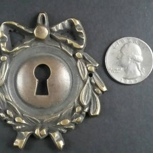 2 X Antique Style French Brass Escutcheon, Hardware Ornate Fancy ...