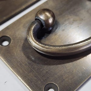 2 Antique Vintage Style Solid Brass Box Trunk Chest Door Handles 4 1/4 ...