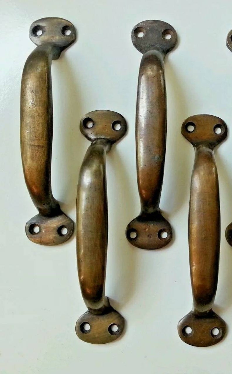 4 X Solid Brass Antique Style Lg. Strong File Cabinet Handle - Etsy