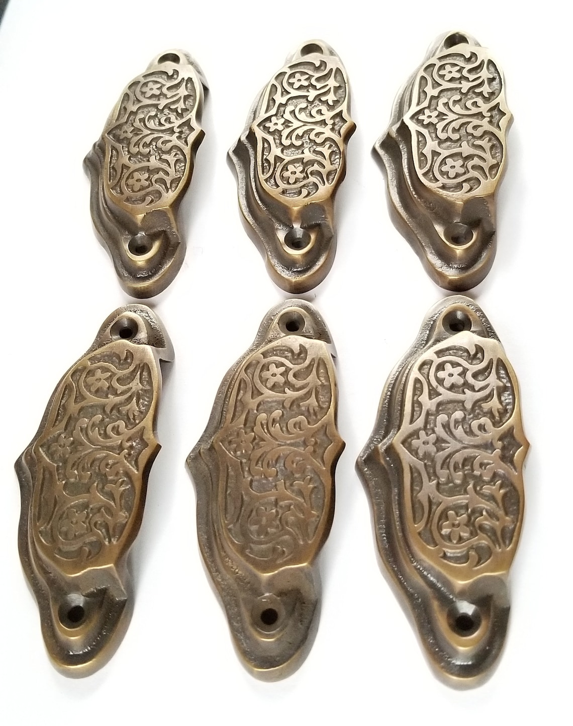 6 X Solid Brass Antique Vintage Style Victorian Art Nouveau - Etsy