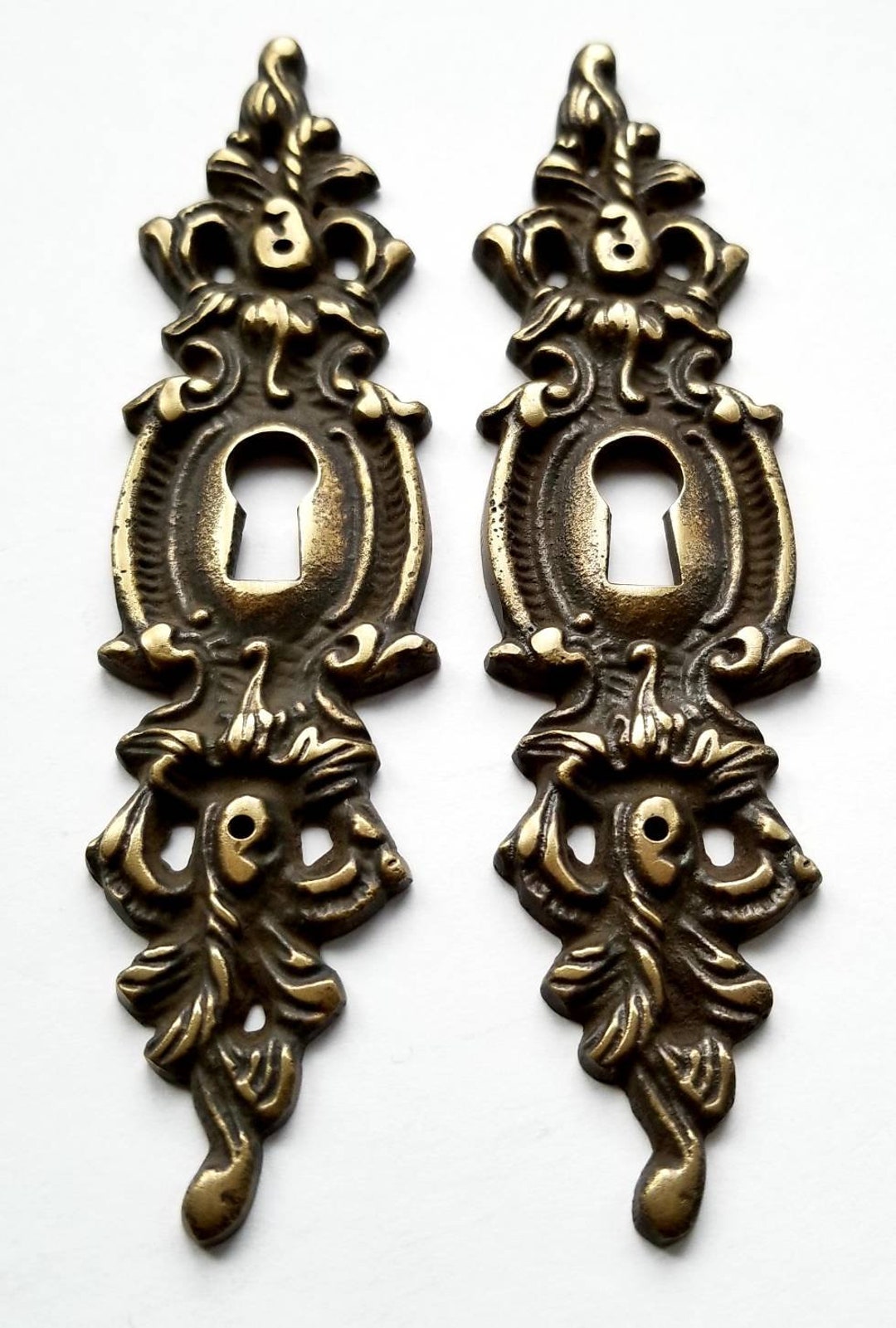 2 X Vintage Antique Style, Ornate French ,eschutcheons, Key Hole Covers ...