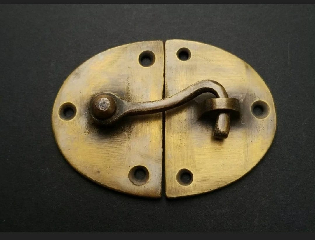Cabin Cabinet Oval Door Latch Hook Solid Brass Hasp Lock Gate Window # ...