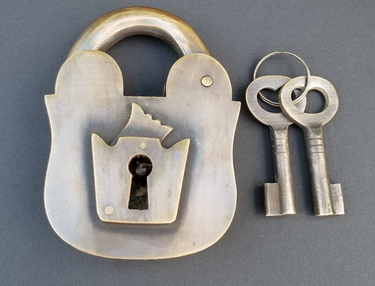 Large 4 PADLOCK Vintage Stye Old Antique Solid Brass - Etsy