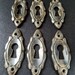 6 Ornate Vertical Small Solid Brass Eschutcheon Keyhole Covers Size 2 ...