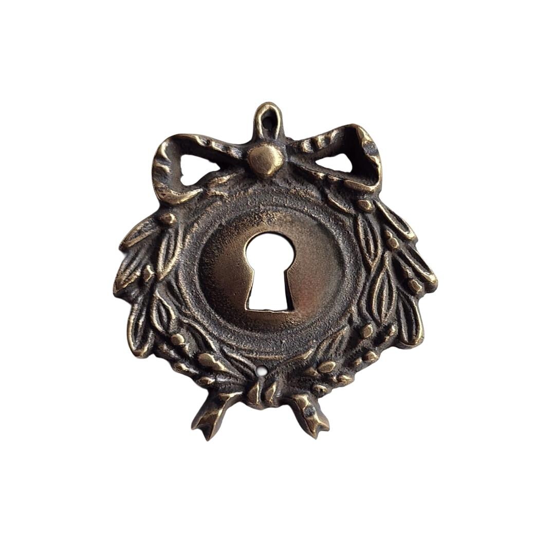 1 X Antique Style French Brass Escutcheon, Hardware Ornate Fancy ...
