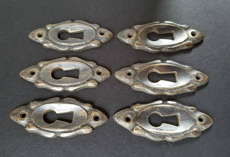 6 Ornate Vertical Small Solid Brass Eschutcheon Keyhole Covers - Etsy