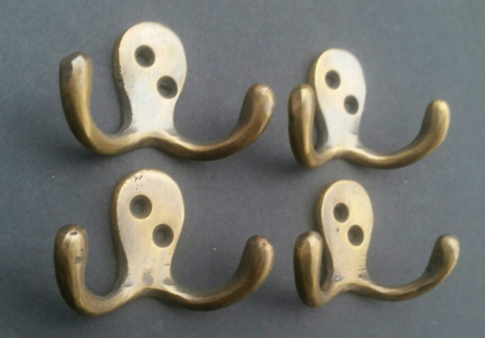 Solid Brass Double Hook Bathroom Hook Clothes Coat Peg. Coat | Etsy