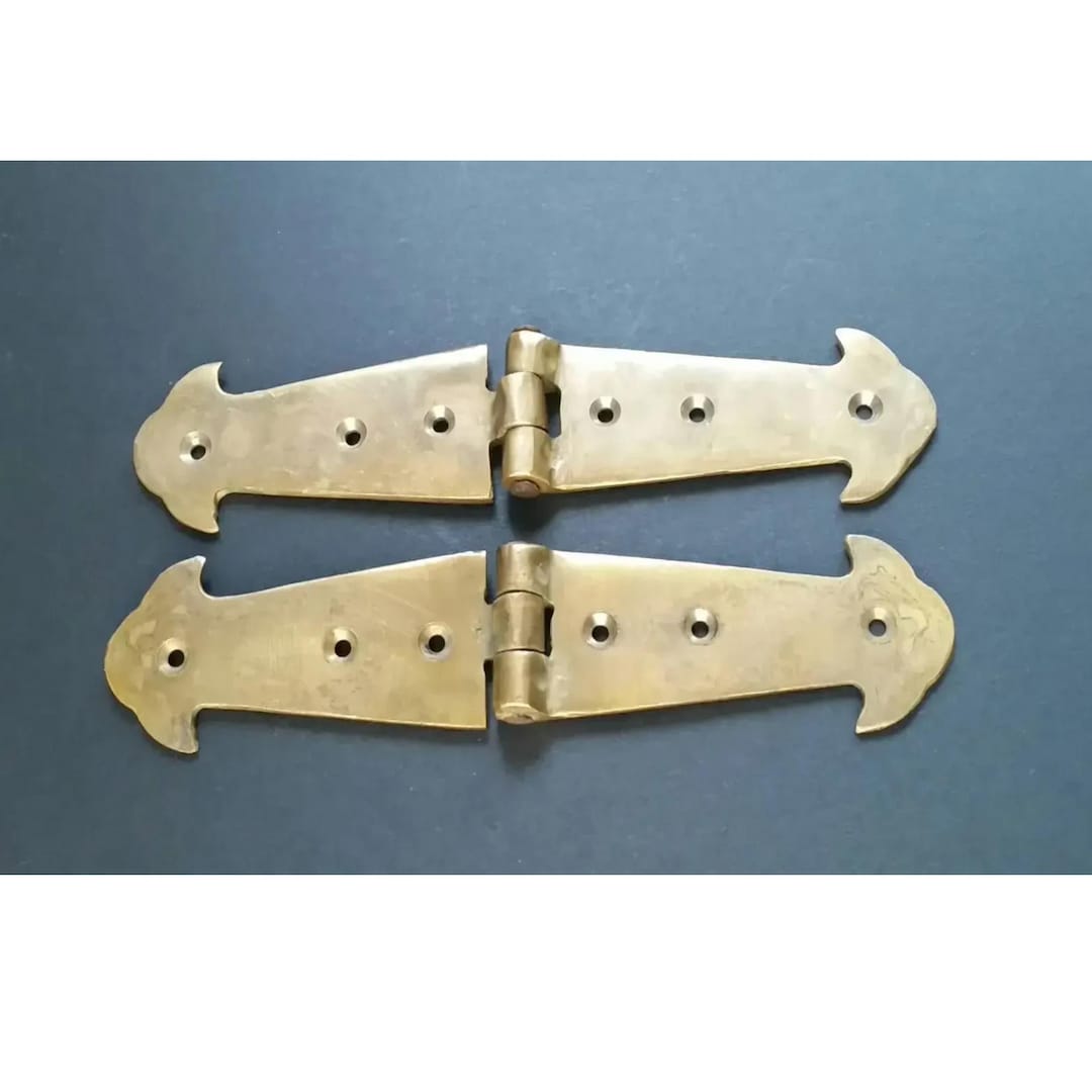 Antique Style Brass Rat Tail Hinges, Rustic Trunk/box Hardware, 6 ...