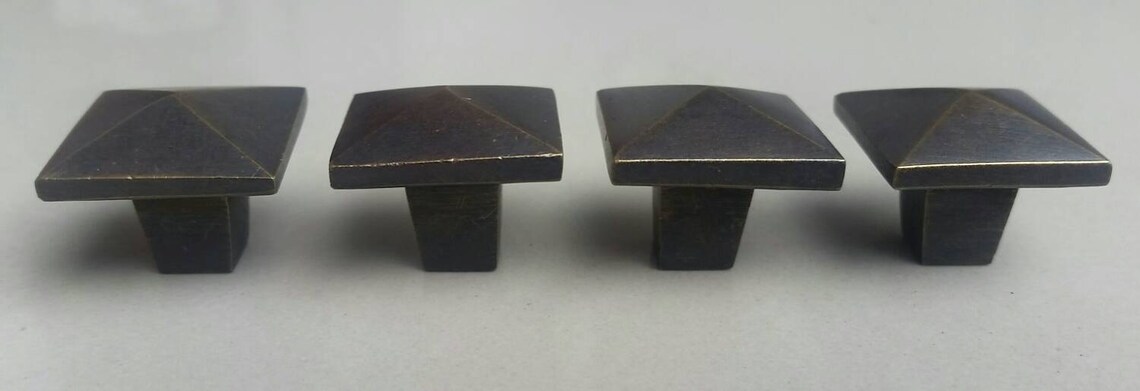 4 X Stickley Mission Style Solid Brass Drawer Knobs Handles - Etsy