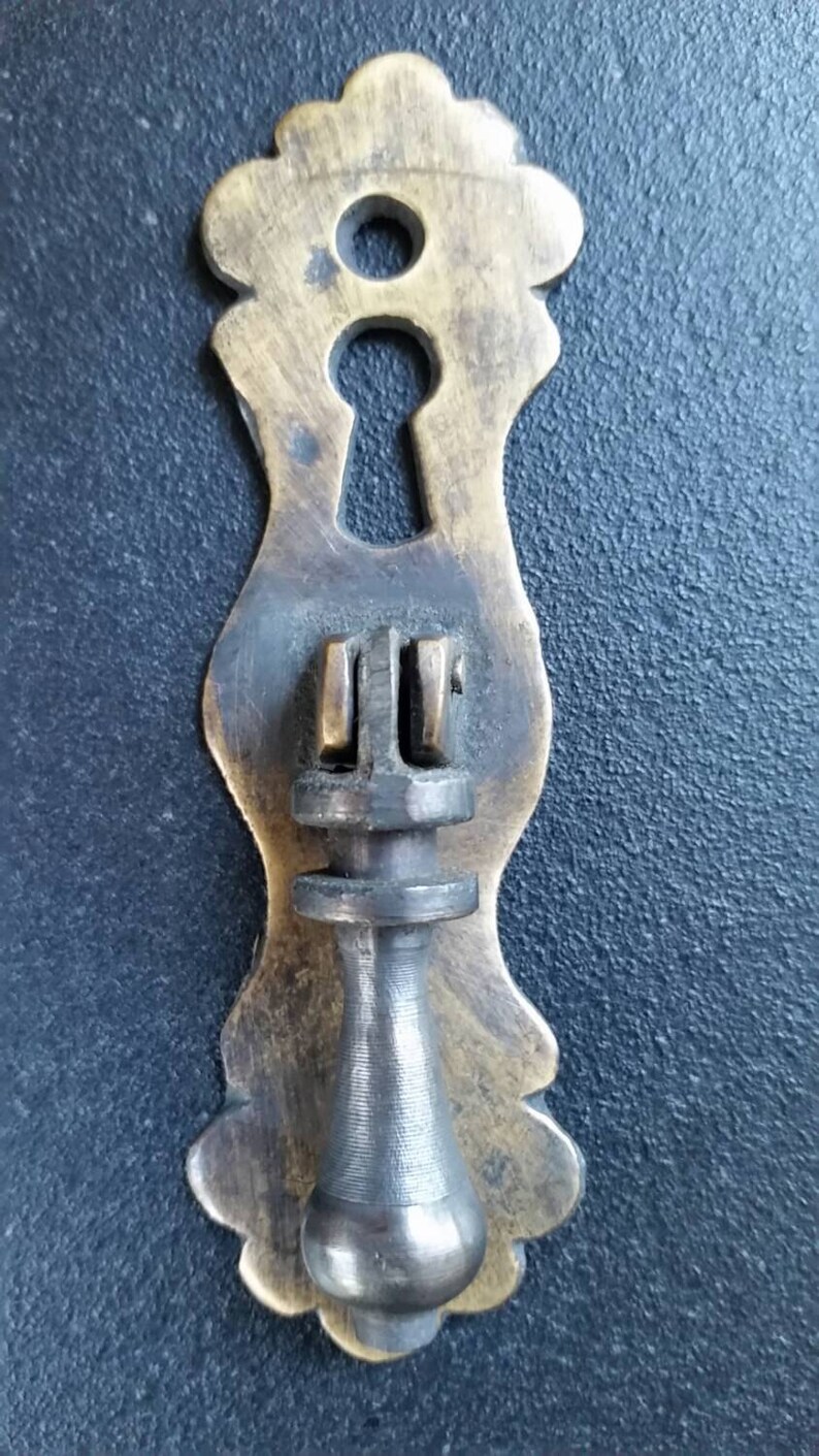 2 X Cabinet Handles With Teardrop Pendant Pulls and Escutcheon - Etsy