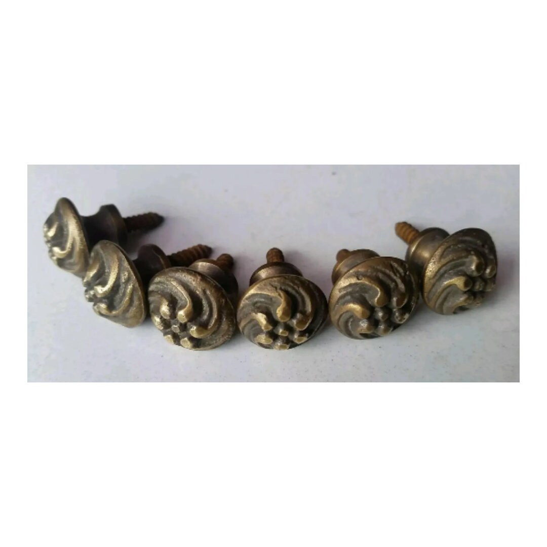 6 X Solid Brass SMALL Floral Embossed Stacking Barrister Lawyers ...