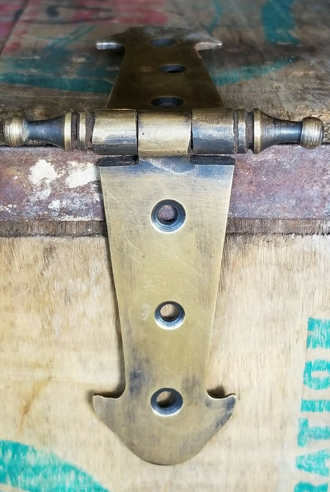 Pair Brass Rustic Hinges Antique Vintage Style Door Trunk Box | Etsy