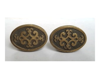 Antique Brass Oval Knobs - Etsy