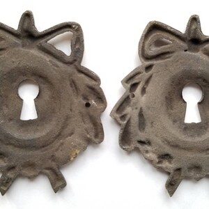 2 X Antique Style French Brass Escutcheon, Hardware Ornate Fancy ...