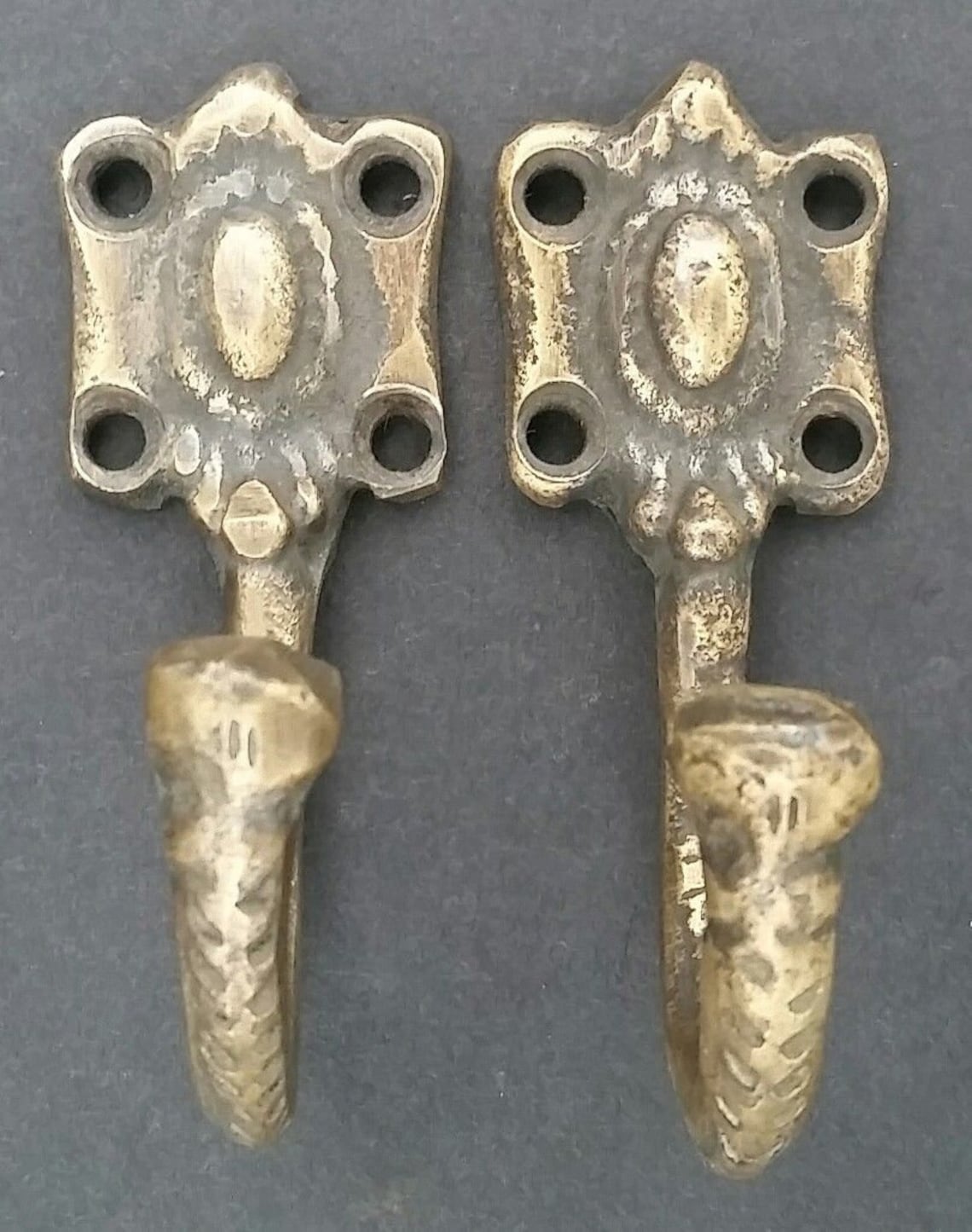 2 X Single Coat Hat Hooks Unique Antique Style Ornate - Etsy