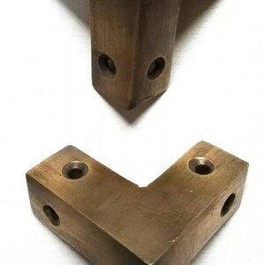 4 X Rare Square Antique Style Industrial Solid Brass Box Chest Corner ...