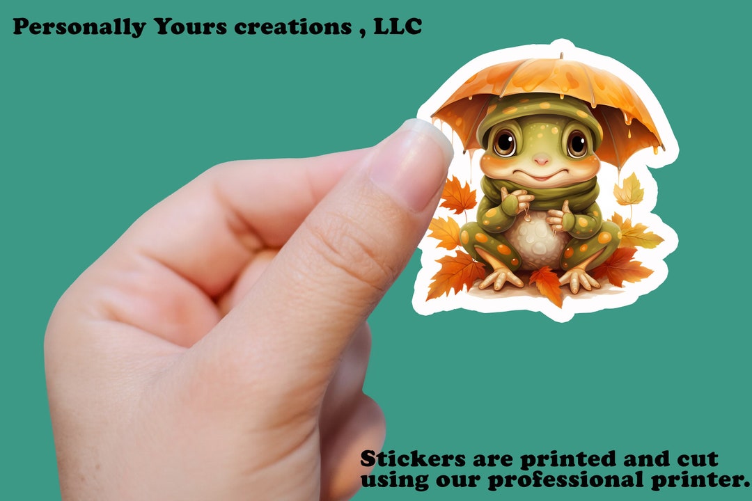 Frog Sticker, Laptop Sticker, Book Sticker, Water Resistant Sticker ...