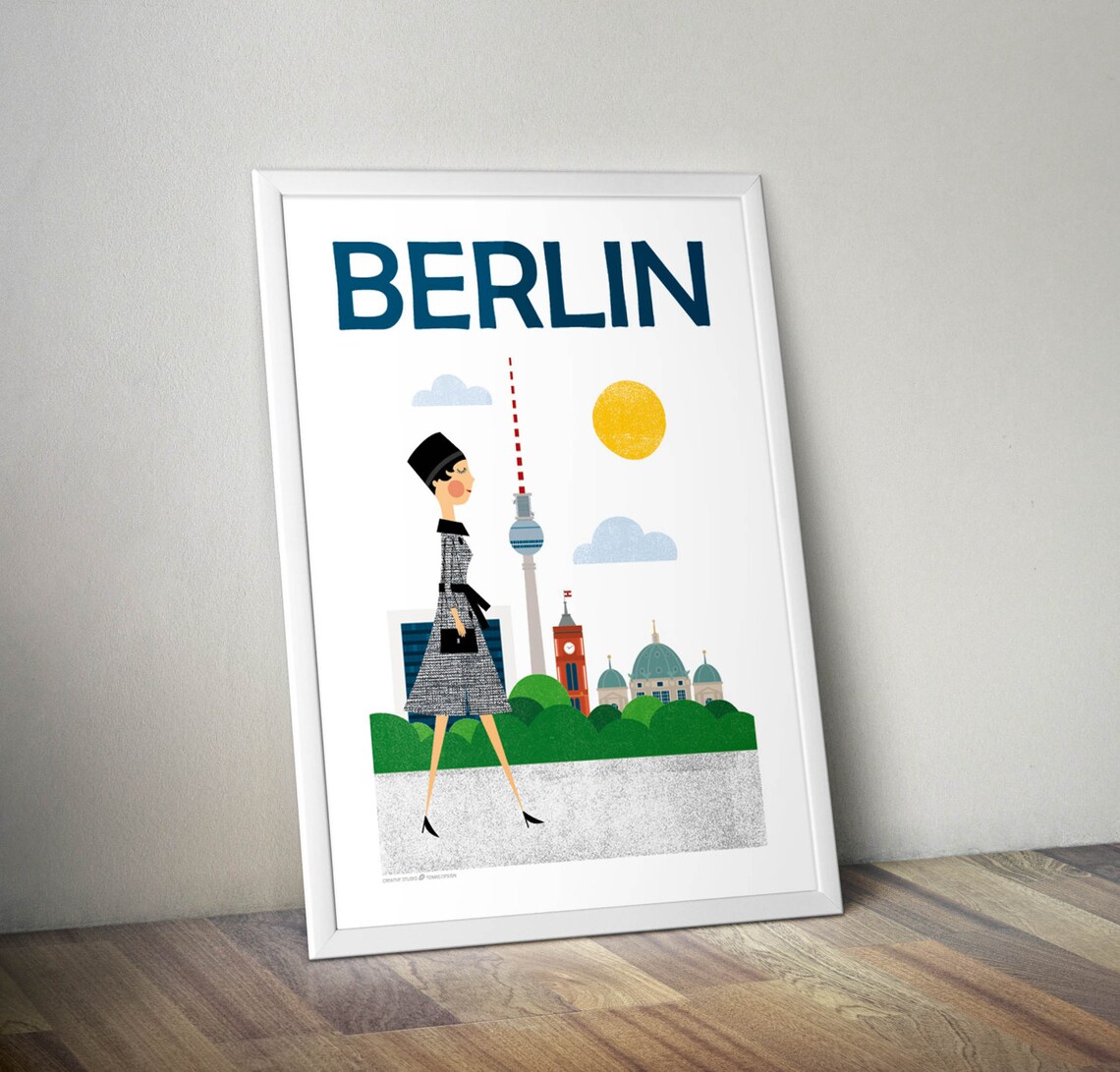City Art Berlin Print Berlin Skyline Berlin Poster Wall - Etsy