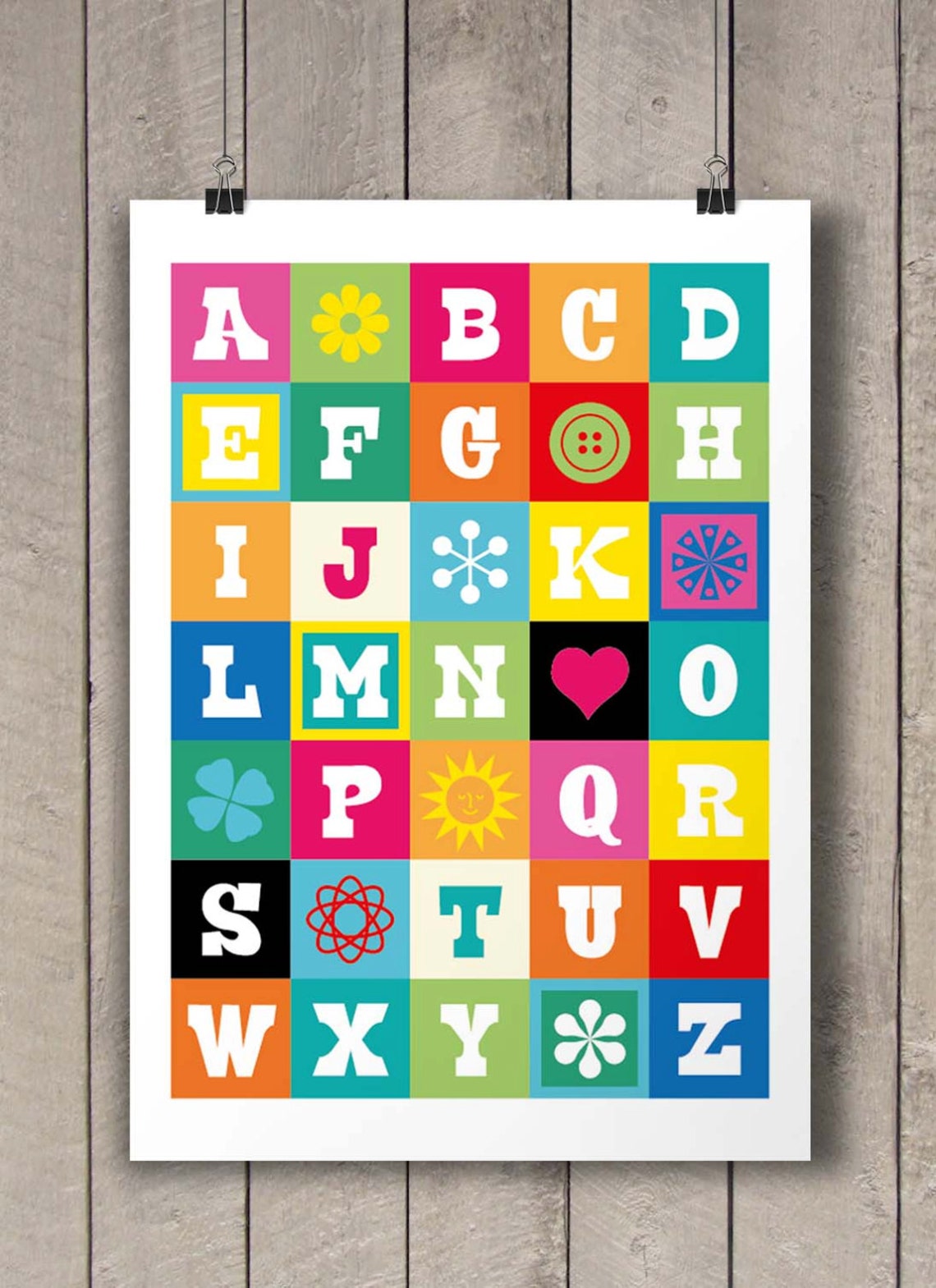 PRINTABLE alphabet print nursery print alphabet poster | Etsy