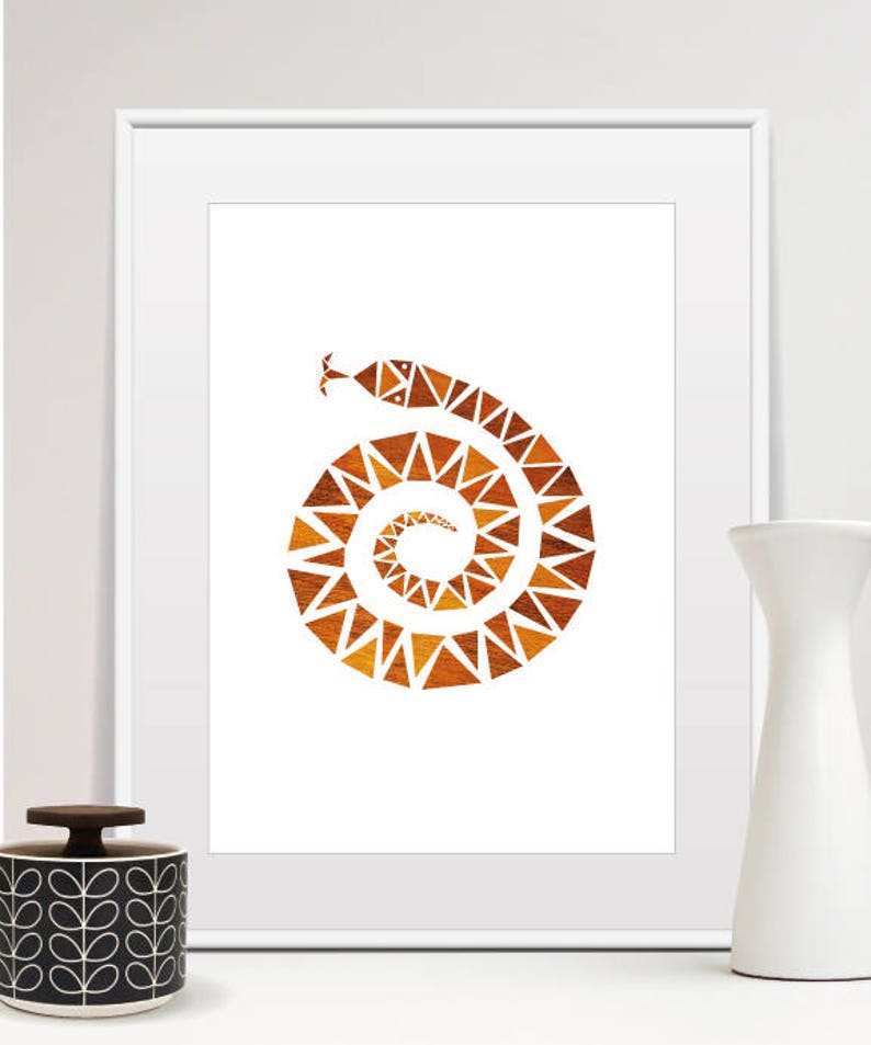 Snake print snake poster wall art animal nursery art | Etsy