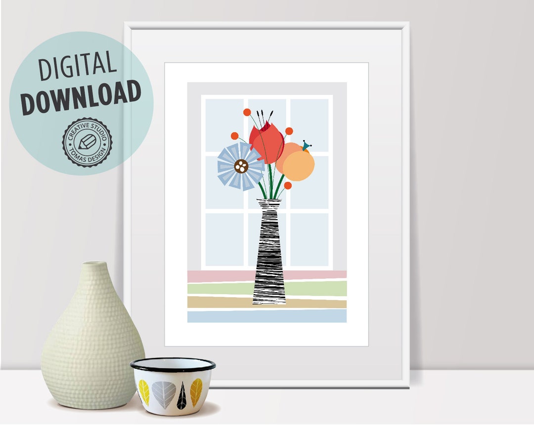 PRINTABLE Floral Wall Art Print, Floral Wall Art, Flower Decor Print ...