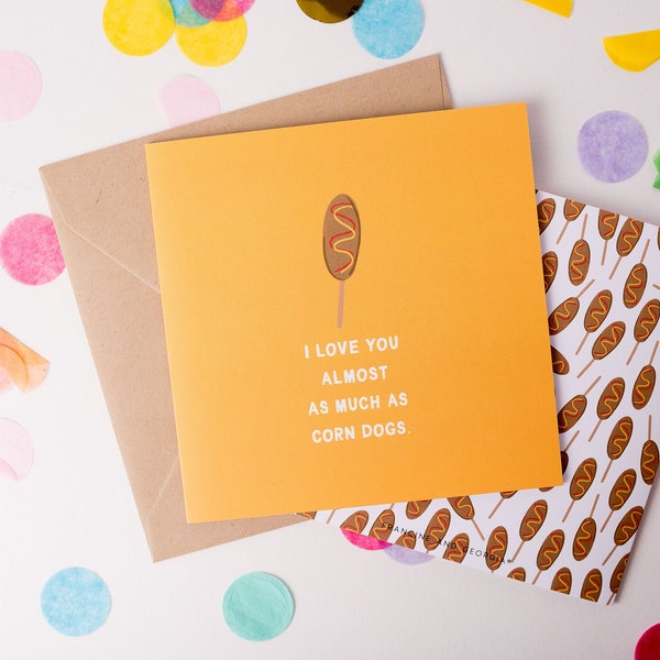 Corn Dog Card - Etsy