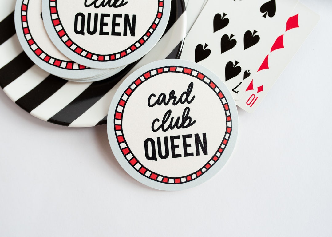 Card Club, Coaster Set, Stocking Stuffer, Gift for Club, Poker, Hearts ...