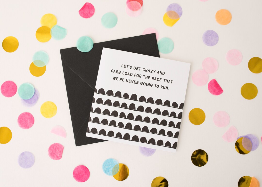 Carbs Friendship Card: Just Because Greeting Card - Etsy