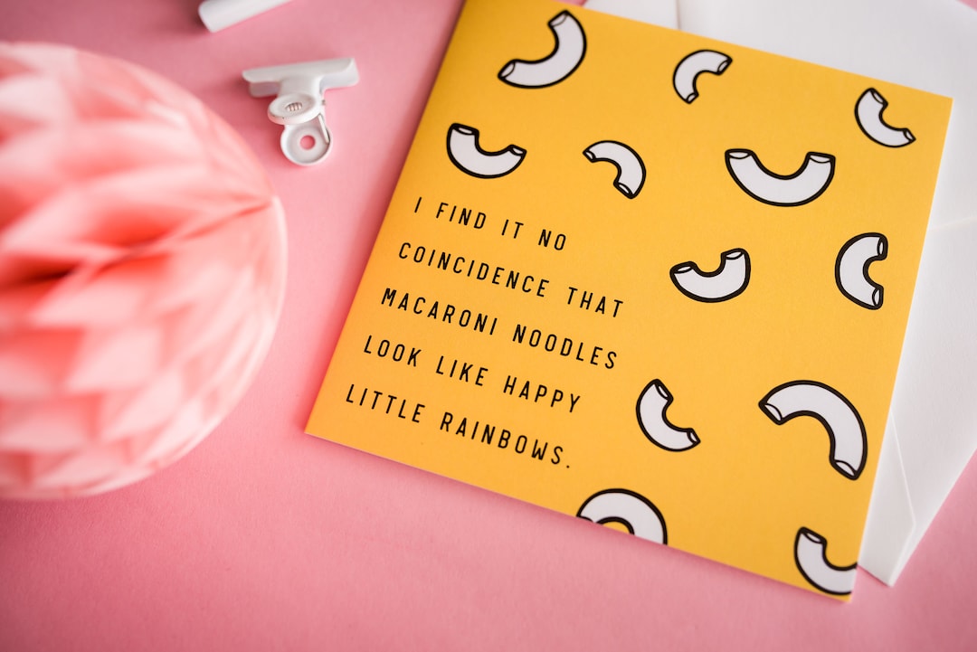 Macaroni Noodles Greeting Card: Just Because Smile - Etsy