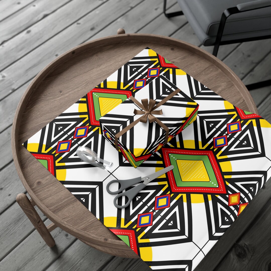 African N'debele-inspired Gift Wrapping Paper Sheet, 1pc, Style 1 - Etsy