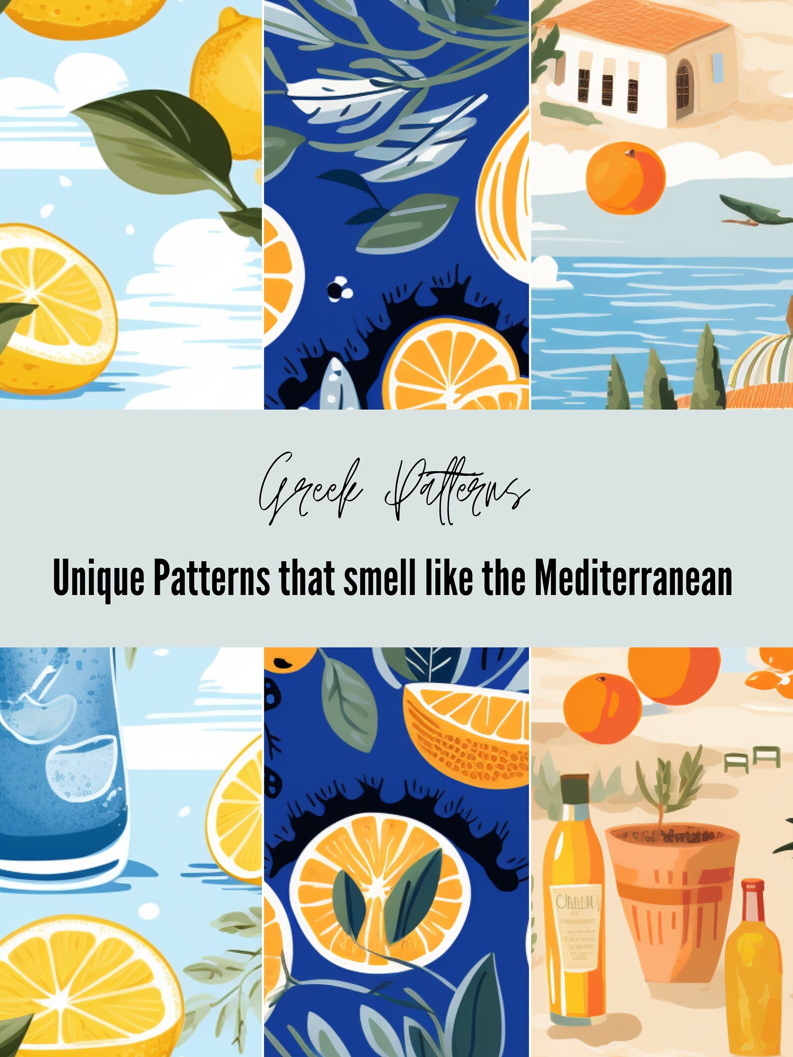 Greek-inspired Digital Tile Patterns: Instant Download Mediterranean ...
