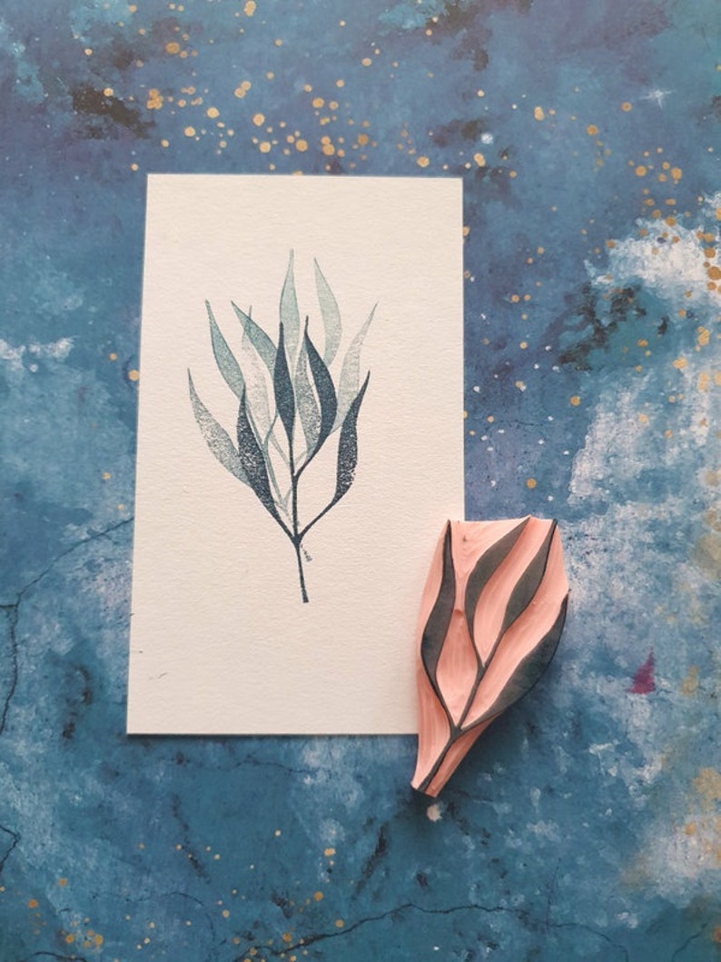 Leaf Rubber Stamp for Cardmaking, Handmade Ephemera, Papercut Leaf ...