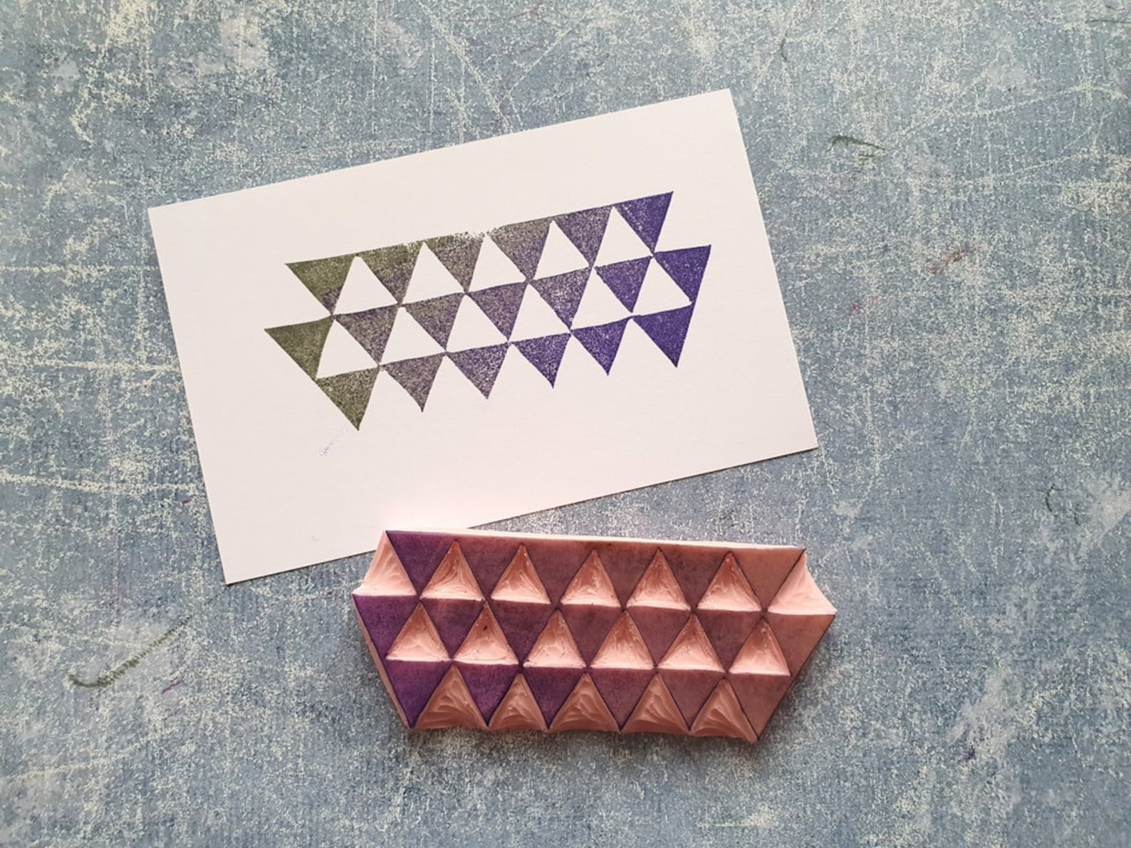 Triangles Rubber Stamp for Art Journal Texture Background - Etsy