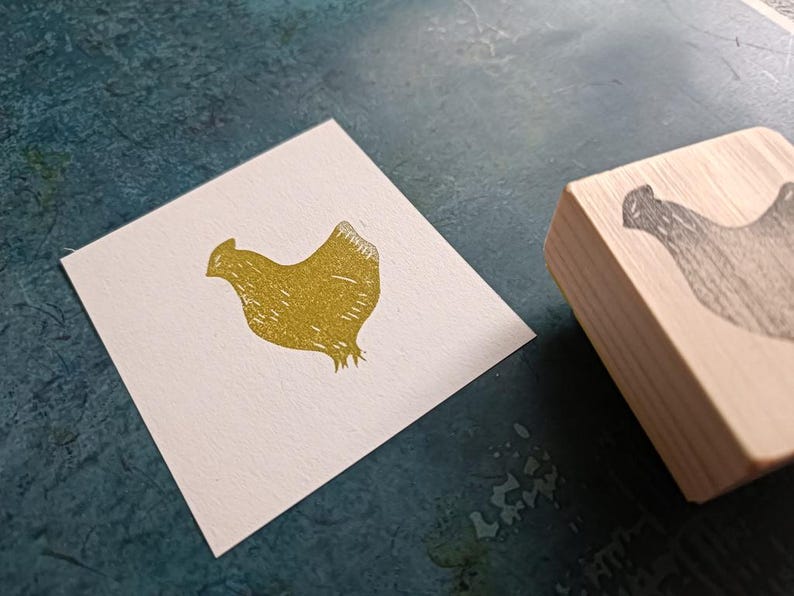 Chicken Rubber Stamp for Scrapbooking, Farm Animal Stamp for Fresh ...