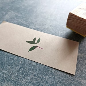 Green Tea Leaf Rubber Stamp, Herbal Leave Stamp, Bullet Journal ...