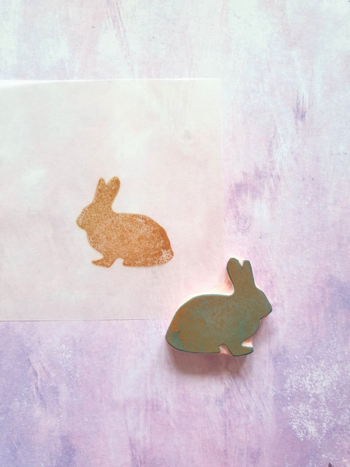 Rabbit rubber stamp for Easter card cute bunny stamp for | Etsy