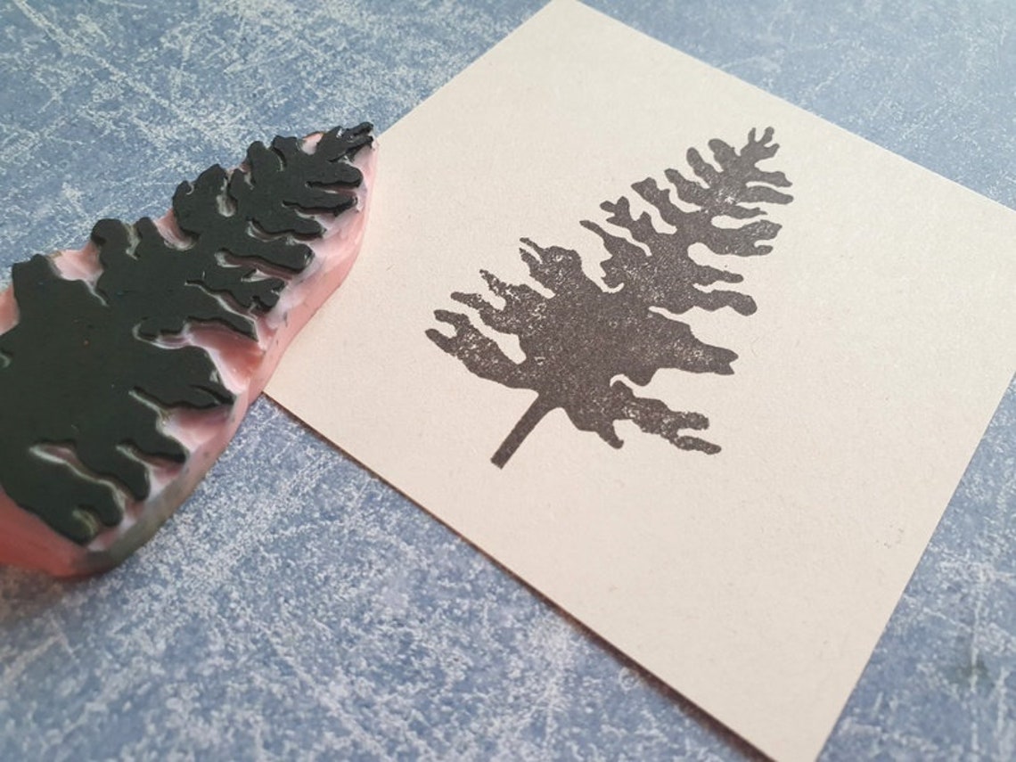 Tree Rubber Stamp Fo Christmas Wishes, December Daily Journaling Stamp ...