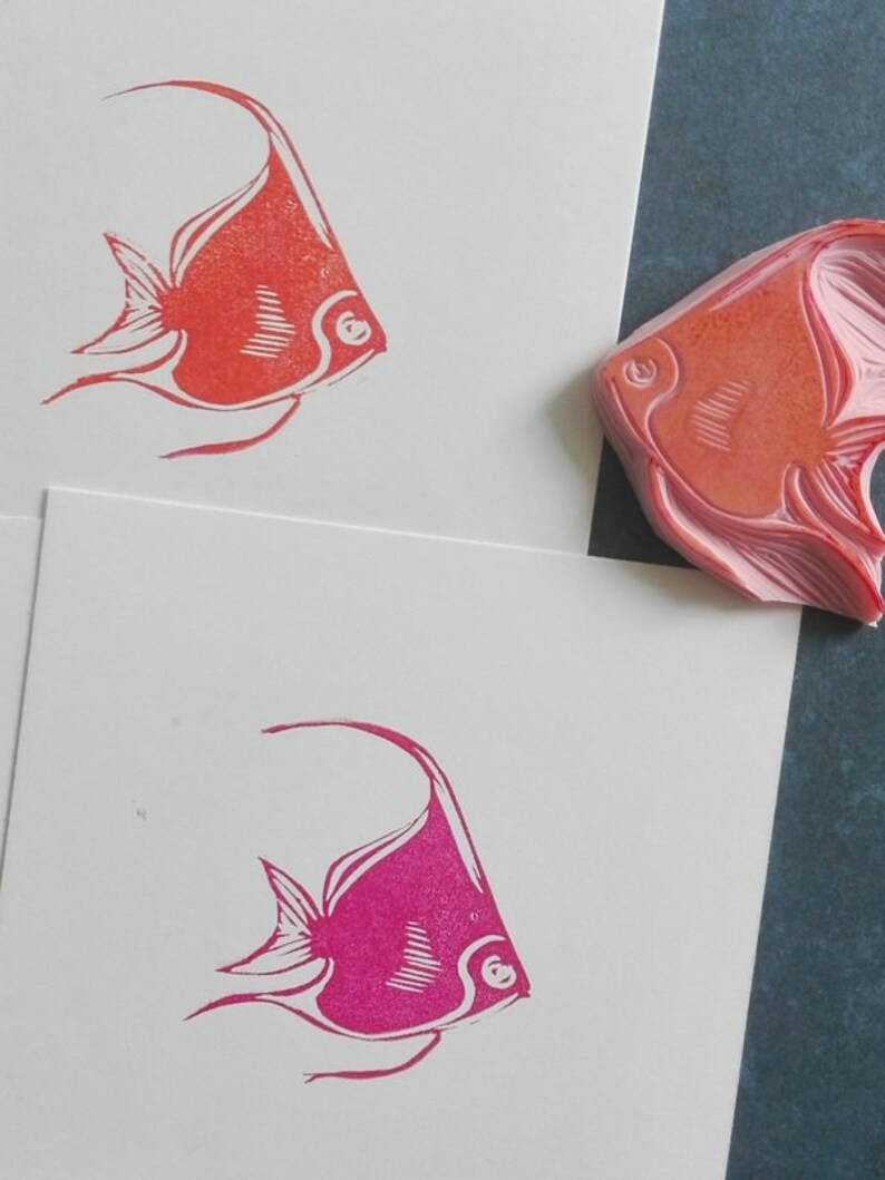 Fish Rubber Stamp for Cardmaking Sea Animal Stamp for - Etsy