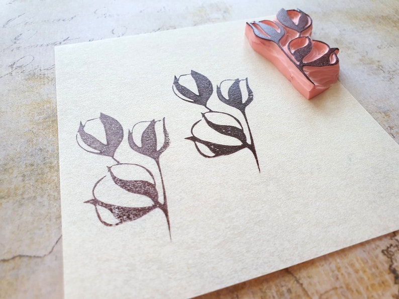 Cotton rubber stamp for printing on fabric Organic stamp for | Etsy