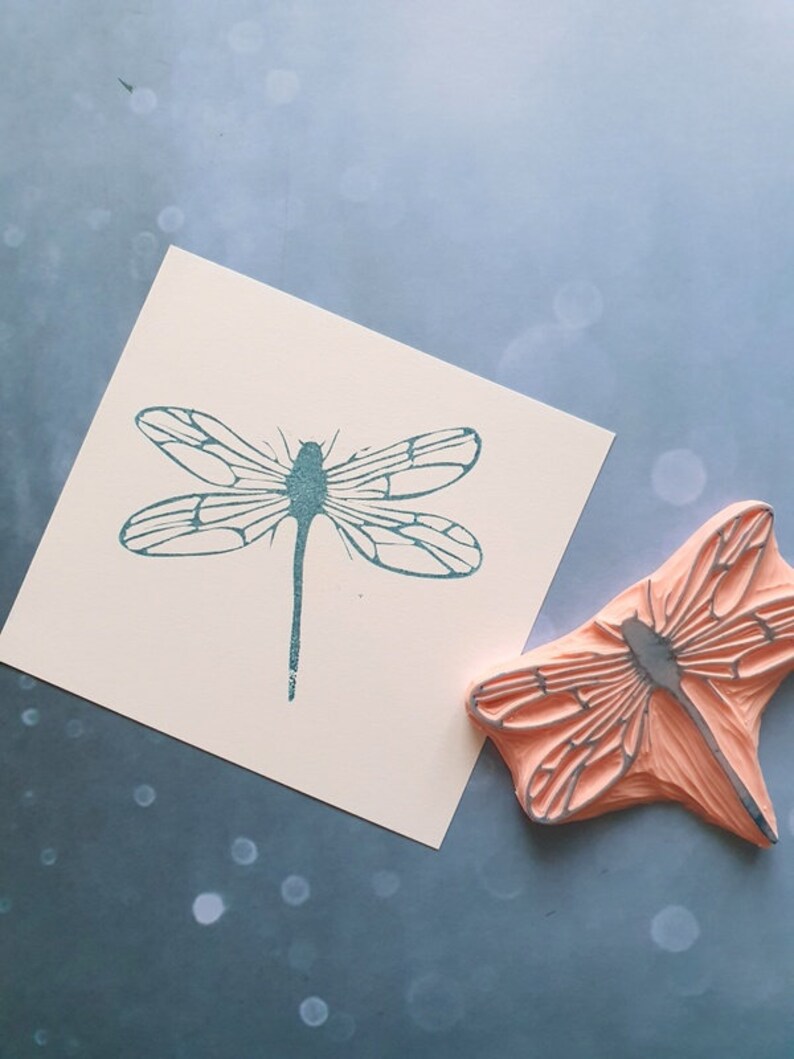 Dragonfly Rubber Stamp for Cardmaking Vintage Bug for - Etsy