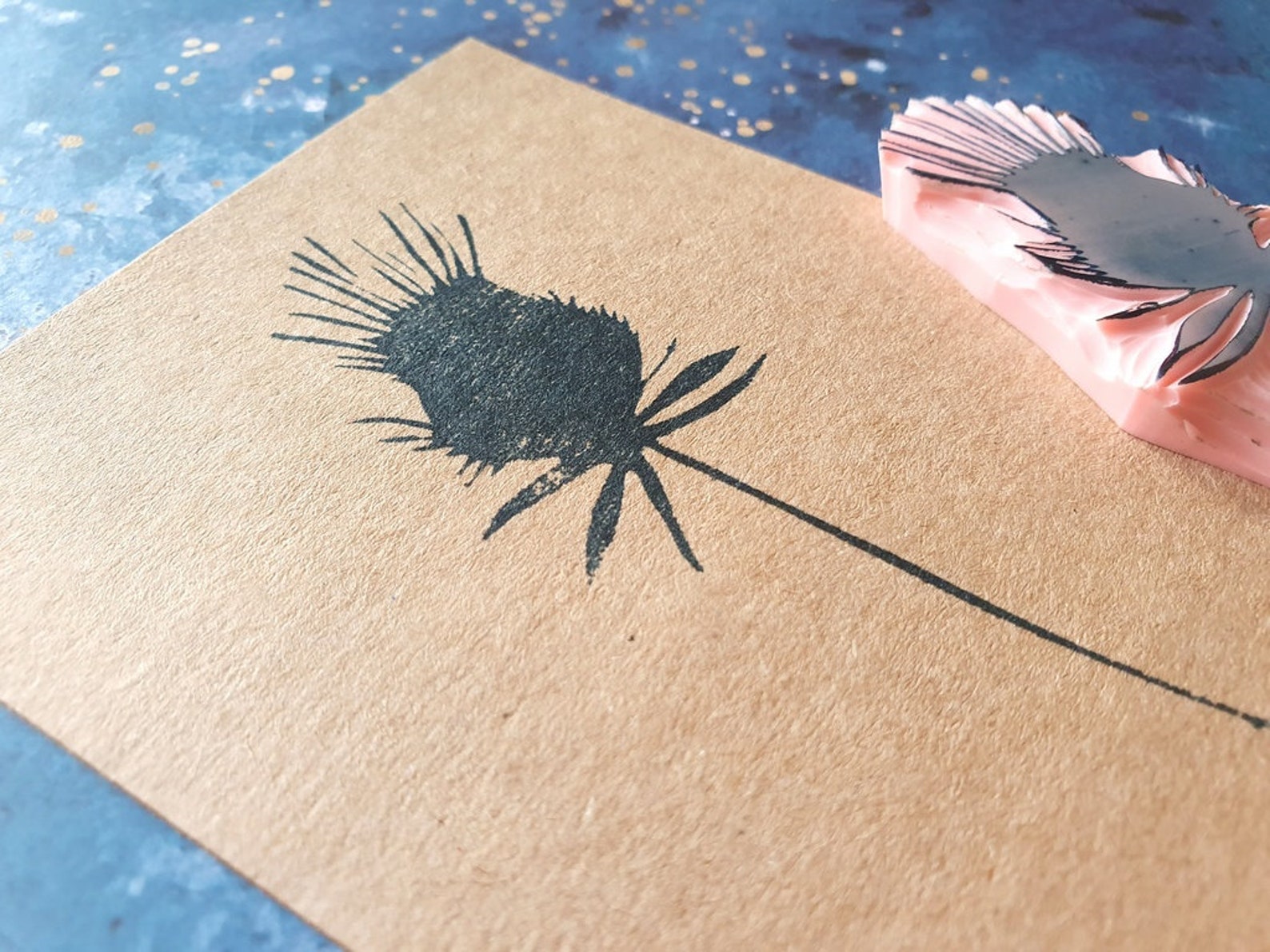 Thistle Rubber Stamp for Junk Journal, Wild Flower Stamp for ...