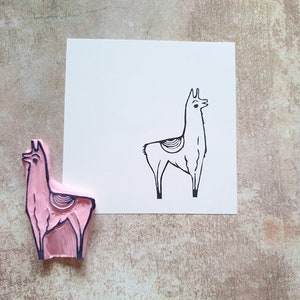Lama Rubber Stamp, Alpaca Animal Stationery, Farm Animal Stamp, Nature ...