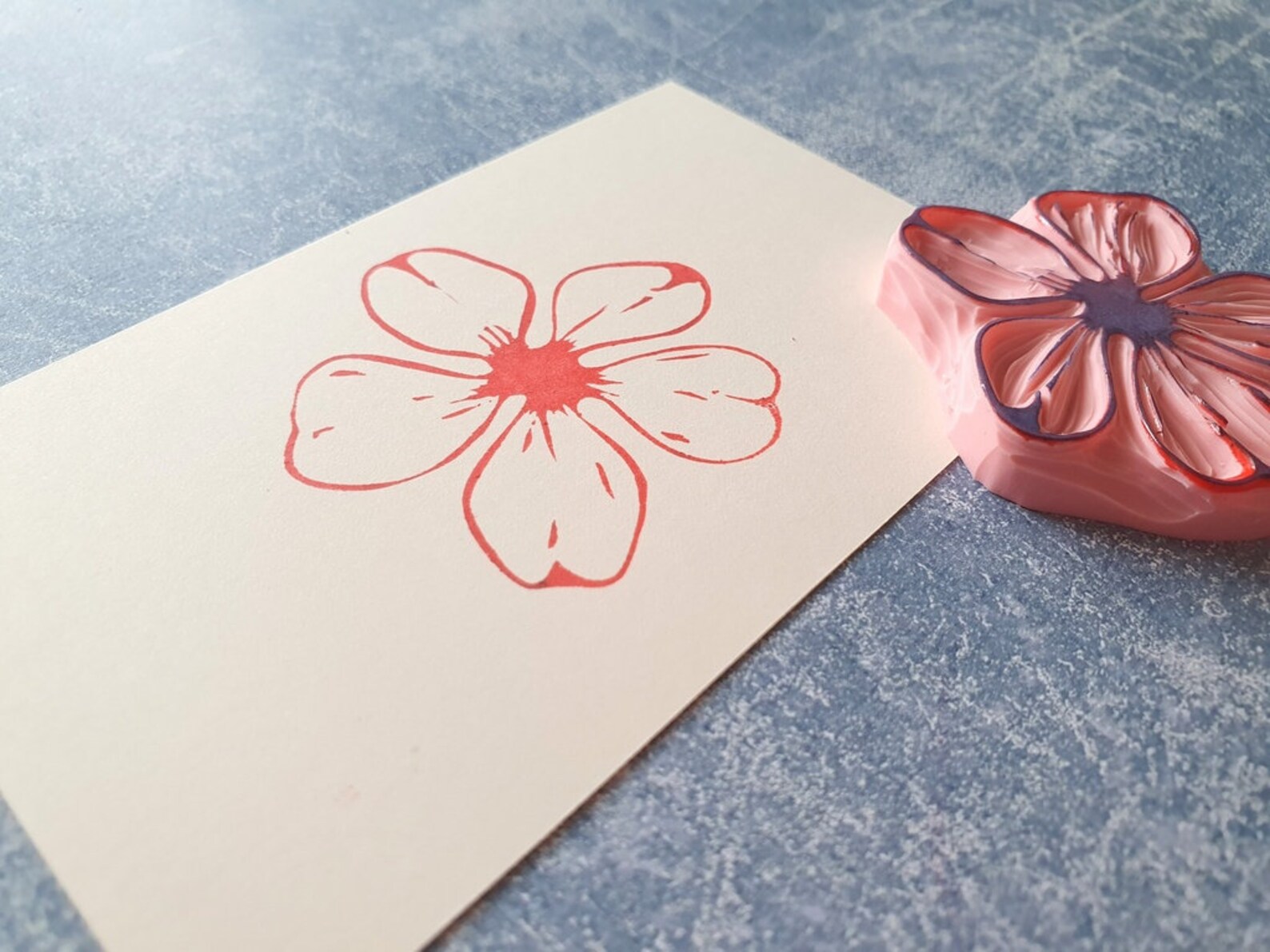 Cherry blossom rubber stamp for paper crafts sakura stamp for | Etsy