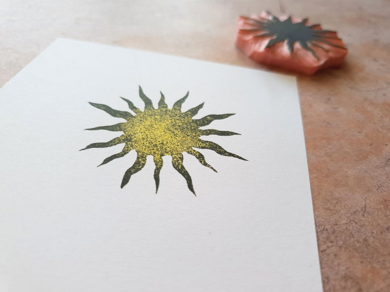 Sun Rubber Stamp for Bullet Journal Sunshine Stamp for Snail | Etsy