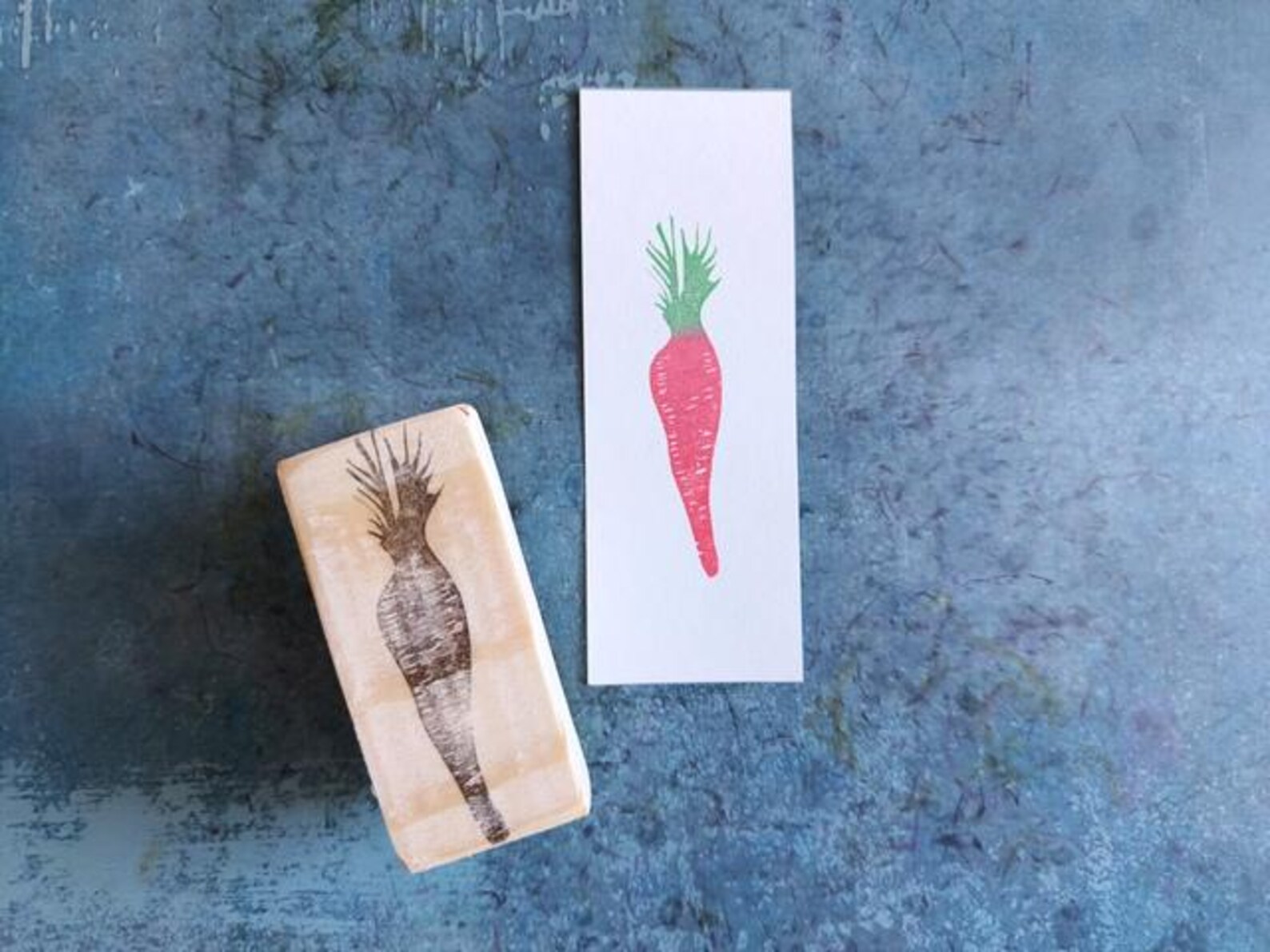 Carrot Rubber Stamp for Printing on Fabric Bags, Garden Vegetable Stamp ...