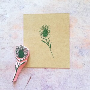 Thistle rubber stamp for daily planner wild flower cardmaking | Etsy