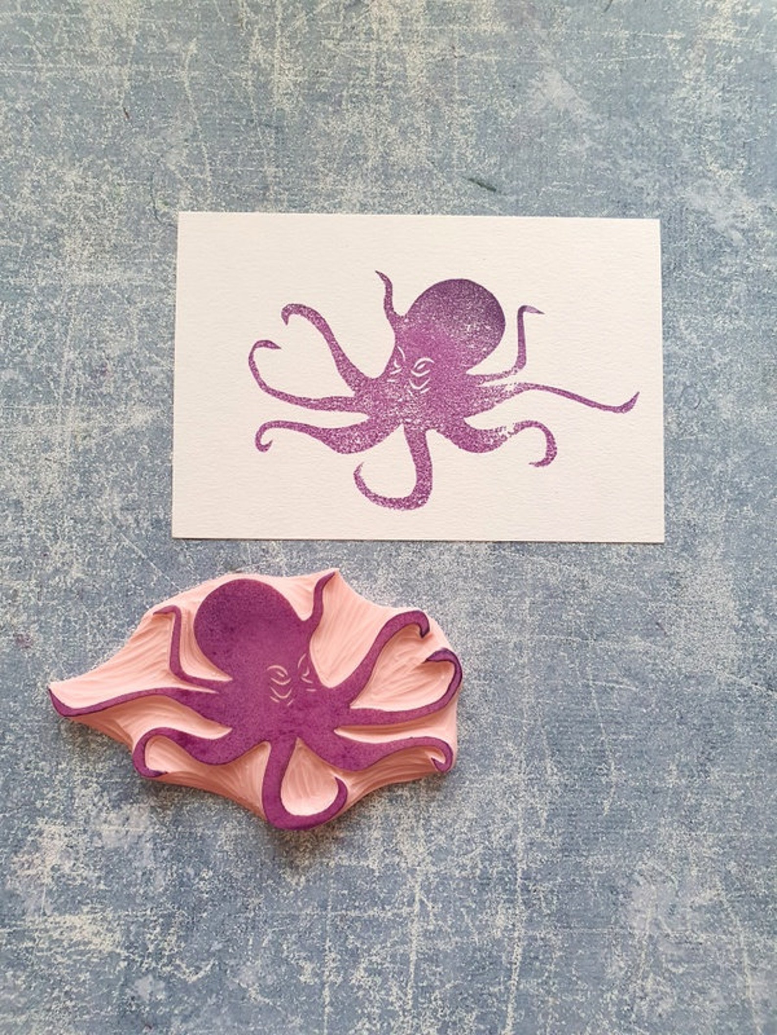 Octopus Rubber Stamp for Scrapbooking Ocean Animal Stamp for - Etsy