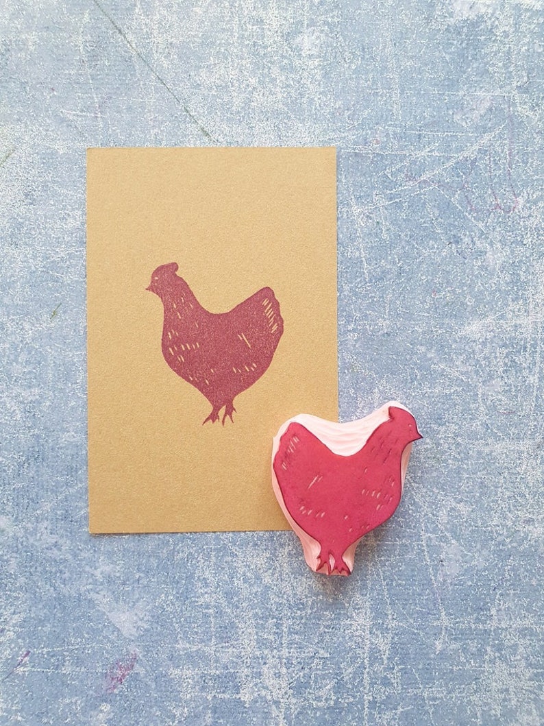 Chicken Rubber Stamp for Scrapbooking Farm Animal Stamp for - Etsy