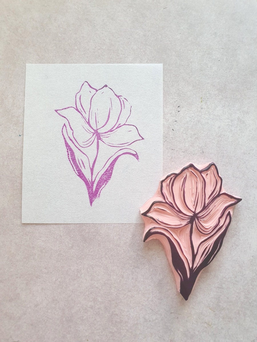 Wild flower stamp for bullet journal wedding stationery eco | Etsy